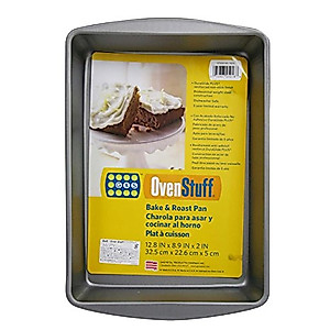 G & S Metal Products Company OvenStuff Nonstick Bake and Roasting Pan, 12.8 inch x 8.9 inch, Gray