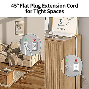 Extension Cord 25 ft, NTONPOWER 12 Outlet Surge Protector Power Strip with 3 USB Ports, 2100 Joules, 1875W/15A, Overload Protection, Flat Plug, Wall Mount for Home Office, Workbench, Garage, White