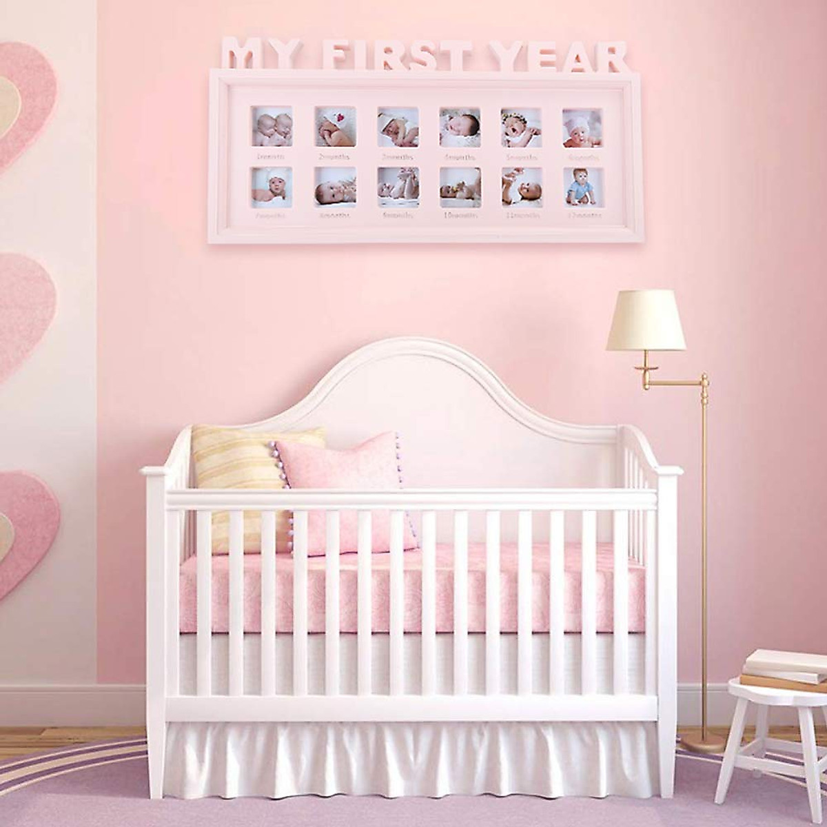 Collage Photo Frame for Baby First Year Keepsake,Baby's Firsts Keepsake Picture Display Photos Frame,Gift for Mom to Be or Expecting Parents for Baby Newborn 1st Birthday Gift Memory