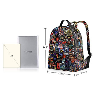 Horror Movie bags for Men,Cute Casual Backpack Travel Bags Women Daypack Travel Bag