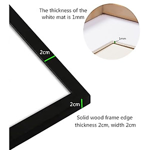 NIHO-JIUMA Diamond Art Wood Frames, Ideal for 12x16/30x40cm Diamond Paintings & Oil Photos. Set of 2 Natural Solid Wood Frames with Plexiglass Protection, Black Finish