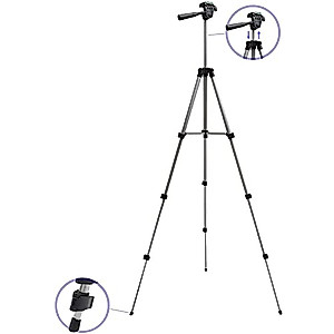 50" Aluminum Camera Tripod with Built in Bubble Level Indicator for All GoPro HERO Cameras + Tripod Mount & an eCostConnection Microfiber Cloth