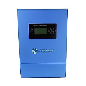 AIMS Power SCC80AMPPT 80 Amp MPPT Solar Charge Controller; Charges 12, 24, 36 and 48 Volt Solar Systems; 4 Stage Charging; Battery Type Selector; Stackable; Over Temp Protection