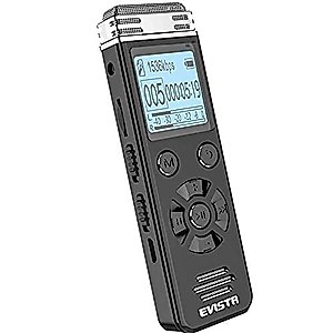 40GB Digital Voice Recorder Recording Device: Audio Recorder with Playback Perfect for Meetings Lectures, EVISTR Magnetic Call Recorder, 55 Hours Continuous Recording & 400 Hours Recording Capacity