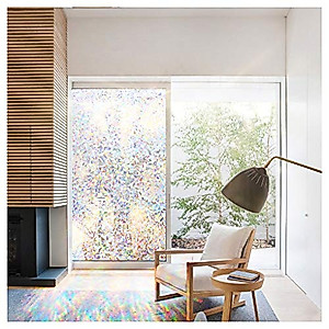 CottonColors Window Privacy Film Decorative Clings 3D Decals Static Stickers No-Adhesive Sliding Door Glass Films UV Blocking for Home, 17.7x78.7 Inch