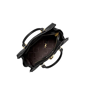 Michael Kors Nouveau Hamilton Large Leather Satchel Purse in Black