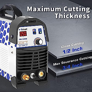 Plasma Cutter 50 Amp 1/2" Clean Cut CUT50D 110V/220V IGBT Air Plasma Cutting Machine Compact Metal Cutter High Frequency Inverter Cutting for Alloy Mild Steel Cast Iron and Chrome