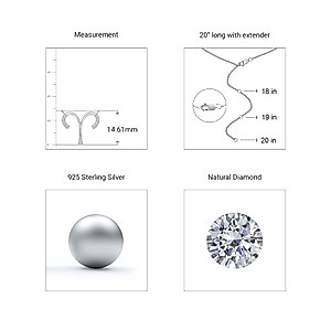 Elmas Jewelry 1/10ct Round White Diamond 925 Sterling Silver Horoscope Zodiac Aries Pendant for Women