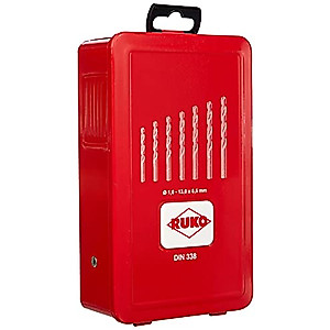 RUKO 215215 HSSE-Co 5 Twist Drill Set, DIN 338, 25 Pieces