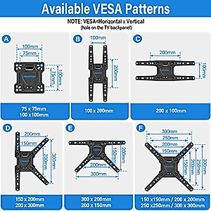 MOUNTUP Full Motion TV Wall Mount for 26-50 Inch TV, Wall Mount TV Bracket Max VESA 300x300mm, Swivel Tilt Extension Level Adjustment for LED LCD Flat Curved TVs Up to 55 LBS