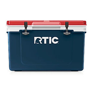 RTIC Ultra-Light 52 Quart Hard Cooler Insulated Portable Ice Chest Box for Beach, Drink, Beverage, Camping, Picnic, Fishing, Boat, Barbecue, 30% Lighter Than Rotomolded Coolers, Patriot