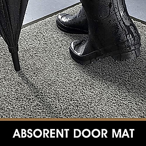 MATALL Home Entrance Door Mats - 29.5”x17” Washable Non-Slip Entryway Mat Inside Outside Welcome Mat for Front Door, Back Door, Patio, House Entry, Grey