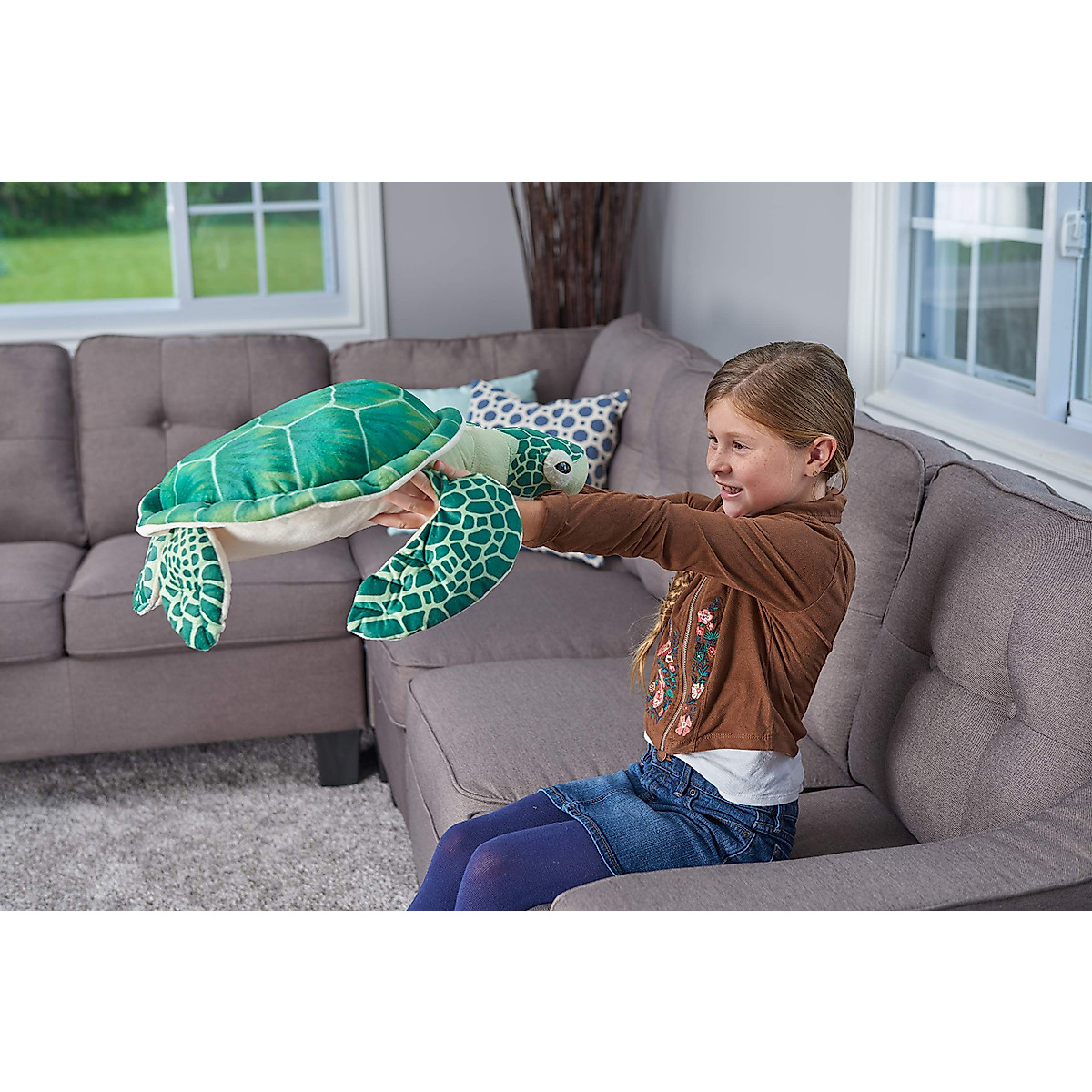 Wild Republic Sea Turtle Plush, Stuffed Animal, Plush Toy, Gifts for Kids, Living Ocean 23 Inches , Green