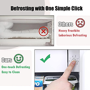 Frestec Mini Fridge with Freezer,Small Refrigerator,Mini Fridge for Bedroom,3.1 Cu Ft Single Door Compact,Energy Saving,Low Noise,Mini Fridge for Office (Retro Green with Handle）