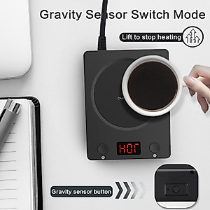 Mug Warmer Coffee Warmer for Desk - Neymeo Cup Warmer Candle Warmer Plate Auto Shut Off Tea Warmer Milk Electric Smart Heated Beverage Temperature Setting Waterproof Office Home Gifts Black