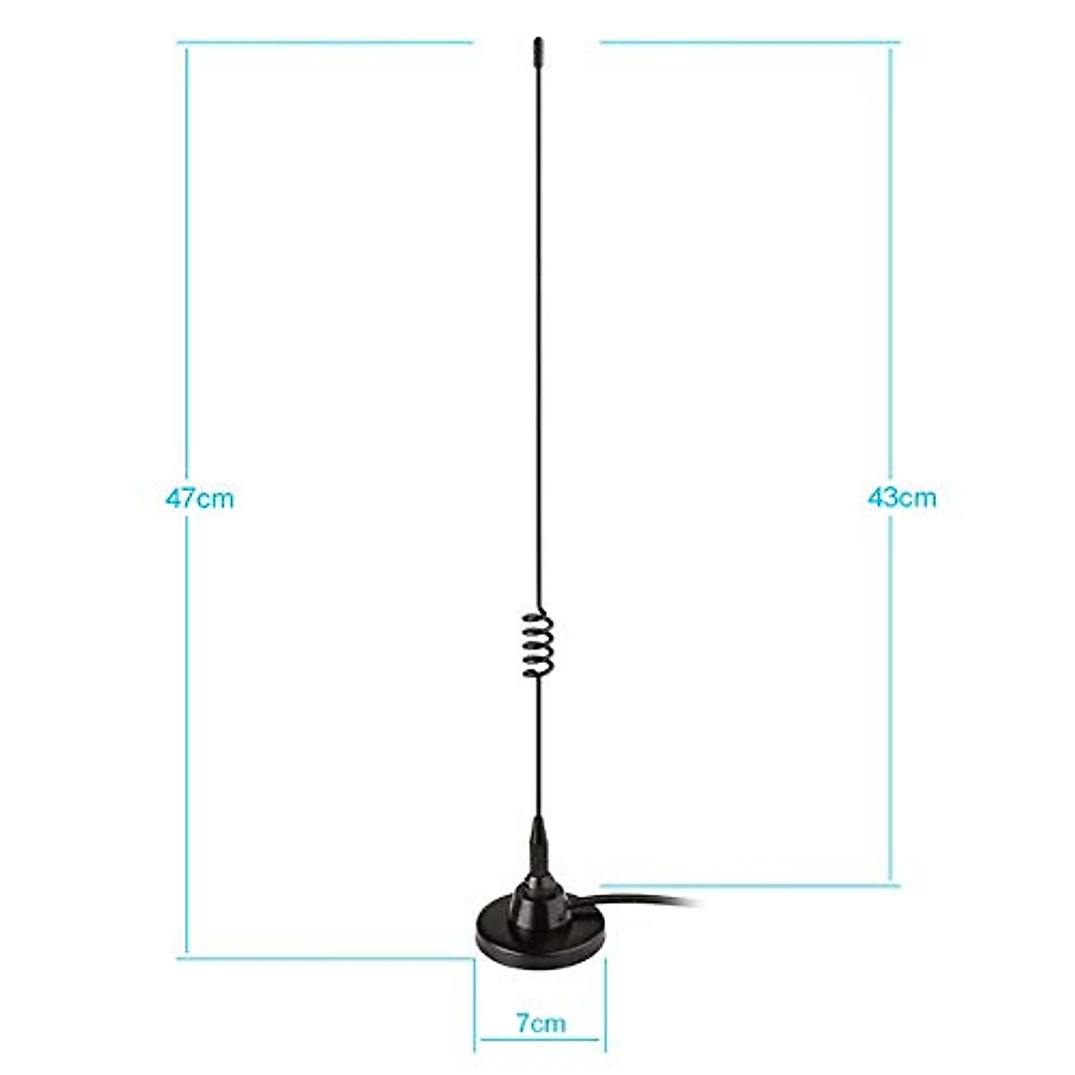 Bingfu HF VHF UHF Ham Radio Amateur Radio Mobile Radio Scanner Antenna Police Scanner Antenna Magnetic Base BNC Male Antenna Compatible with Uniden Bearcat Whistler Radio Shack Police Radio Scanner