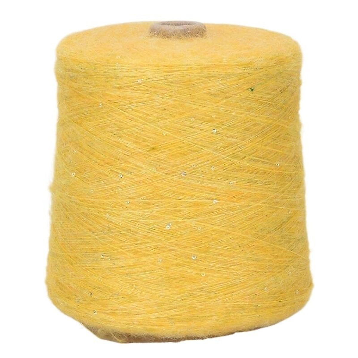 500g/Ball/Mohair Alpaca Sequins Yarn DIY Knitting Wool Sweaters, Coats, Socks, Hats Yarn (Color : 839- Orange)