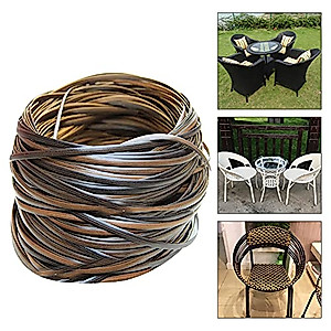 UXELY Wicker Repair Material Kit, Plastic Woven Rattan Repair Material for Outdoor Garden Patio Furniture, Gradient Flat Synthetic Rattan Plastic Rattan Wicker Repair Kit(Coffee)