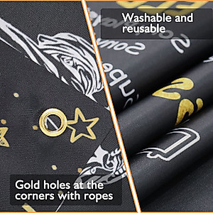 DARUNAXY 60th Birthday Black Gold Party Decoration, Back in 1964 Banner Cheers to 60 Years Old Birthday Party Poster Supplies, 6 * 3.6FT Vintage 1964 Backdrop Photography Background for Men and Women