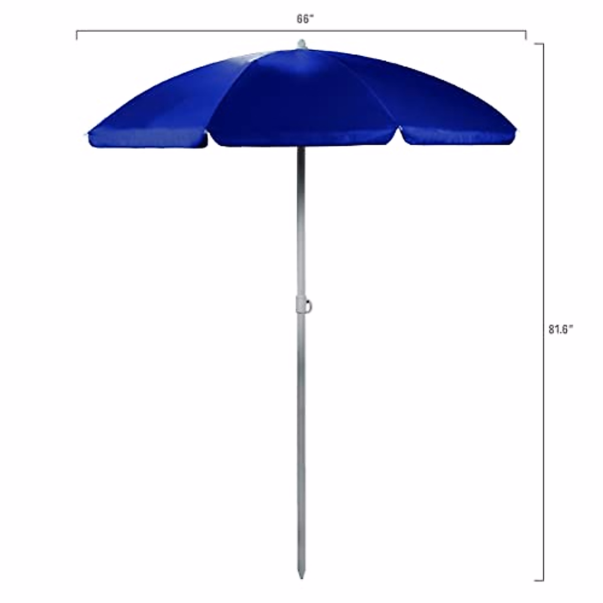 PICNIC TIME Outdoor Canopy Sunshade Beach Umbrella 5.5', Small Patio Umbrella, Beach Chair Umbrella, (Navy Blue)