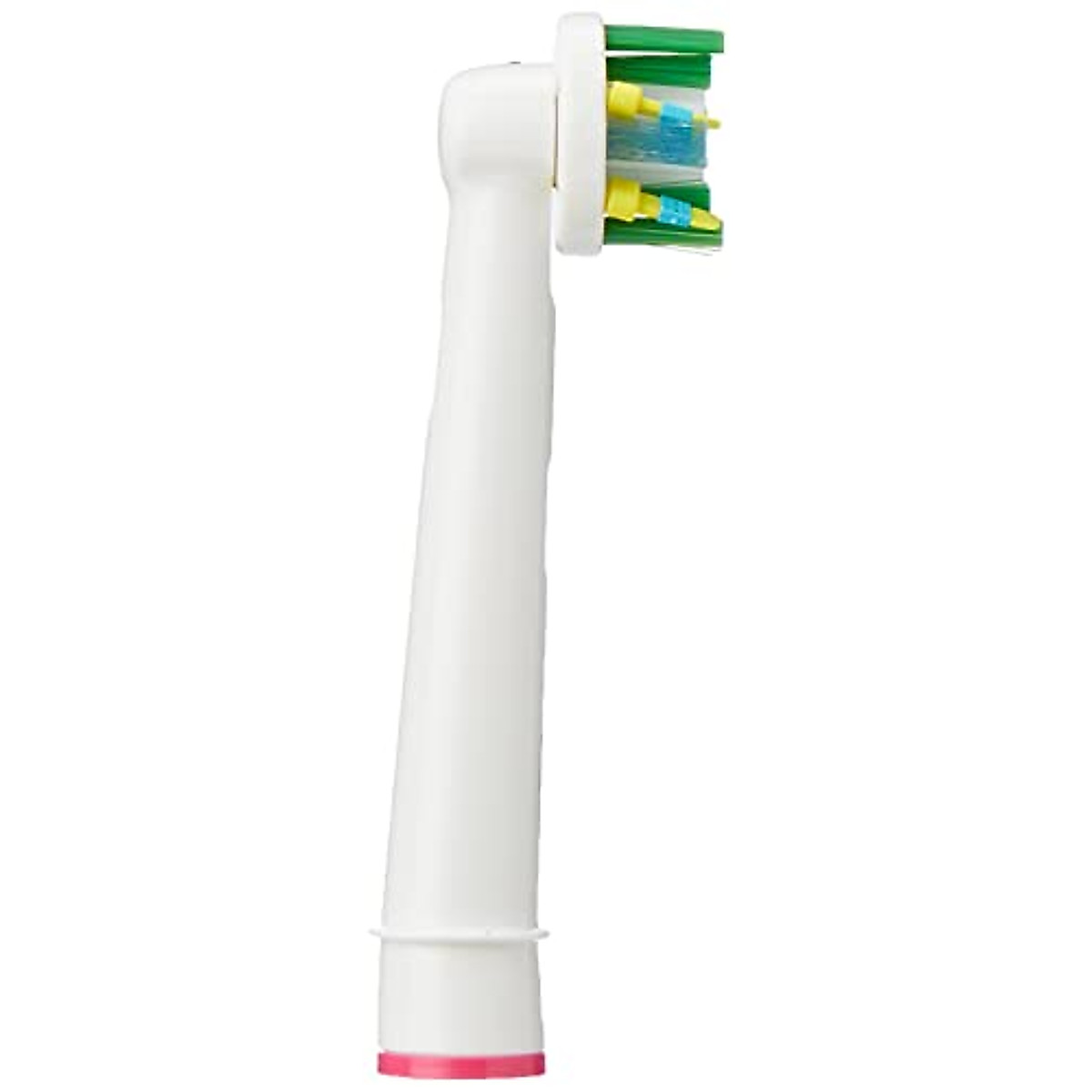 Oral-B Floss Action Electric Toothbrush Head with CleanMaximiser Technology, Angled Bristles for Deeper Plaque Removal, Pack of 4, Green, White, Yellow