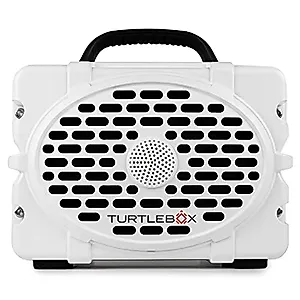 Turtlebox Gen 2: Loud! Outdoor Portable Bluetooth Speaker | Rugged, Waterproof, Impact Resistant (Rich, Full Sound, Plays to 120db, Pair 2X for True L-R Stereo), White