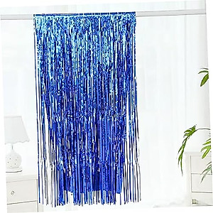 VOSAREA 1 Pack 2 Sets Gold foil Curtain Tassel Curtains Fringe Curtain Tassel Trim Party Curtain Tassel Metallic Tinsel Backdrop rain Curtain Tassel Backdrop Curtain Wedding Metallic line