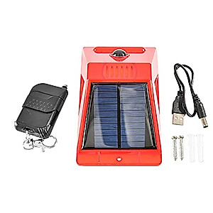 HOME-X Solar Alarm and Flash with Remote, Waterproof, 4-Mode Solar-Powered Alarm with Motion Sensor, Security Alert, Motion-Activated Strobe