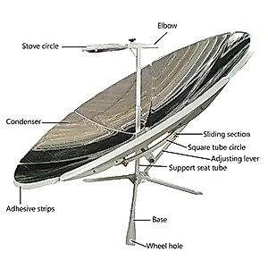 DNYSYSJ 59"Portable Solar Cooker,Outdoor Camping Sun Oven 800-1000 C High Efficiency,Concentrating Solar Cooker 700-1000°C
