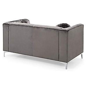 Glory Furniture Pompano Love Seat, Dark Gray. Living Room Furniture, 31" H x 62" W x 34" D