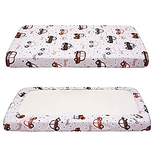Cloele Fitted Crib Sheet - Baby Nursery Sheet 100% Polyester 1 Pack Cozy Bed Sheet for Standard Crib and Toddler Mattresses - Car Nursery Bed Sheet Infant Baby Toddler Sheet for Baby