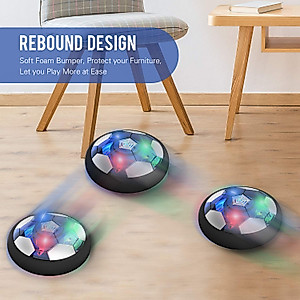 Hover Soccer Ball Toys, Indoor Floating Rechargeable Soccer with Colorful LED Light and Soft Foam Bumper, Upgrade Air Training Soccer Ball for 3 4 5 6 7 8-16 Years Old Boys Girls Adults