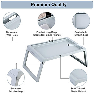 Bed Tray Table Breakfast Serving Tray with Foldable Legs for Sofa, Bed, Food Eating, Working, Used As Laptop Desk Snack Tray Bed Tray for Eating Reading Working Laptop Tray in Bed Sofa Blue