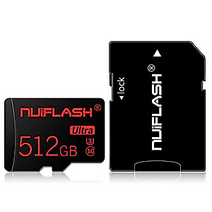 Micro SD Card 512GB TF Card 512GB Micro Memory SD Cards Fast Speed Memory Card 512GB Class 10 with Free SD Card Adapter for Smartphones/Bluetooth Speaker