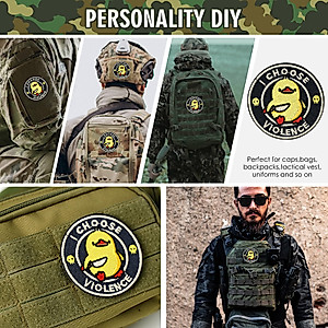 XMJY I Choose Violence Patch, 3" Embroidered Meme Patch with Hook and Loop Backing, Humorous Funny Morale Patch for Tactical Backpacks, Hats, Lunch Bags, Vests, Jackets