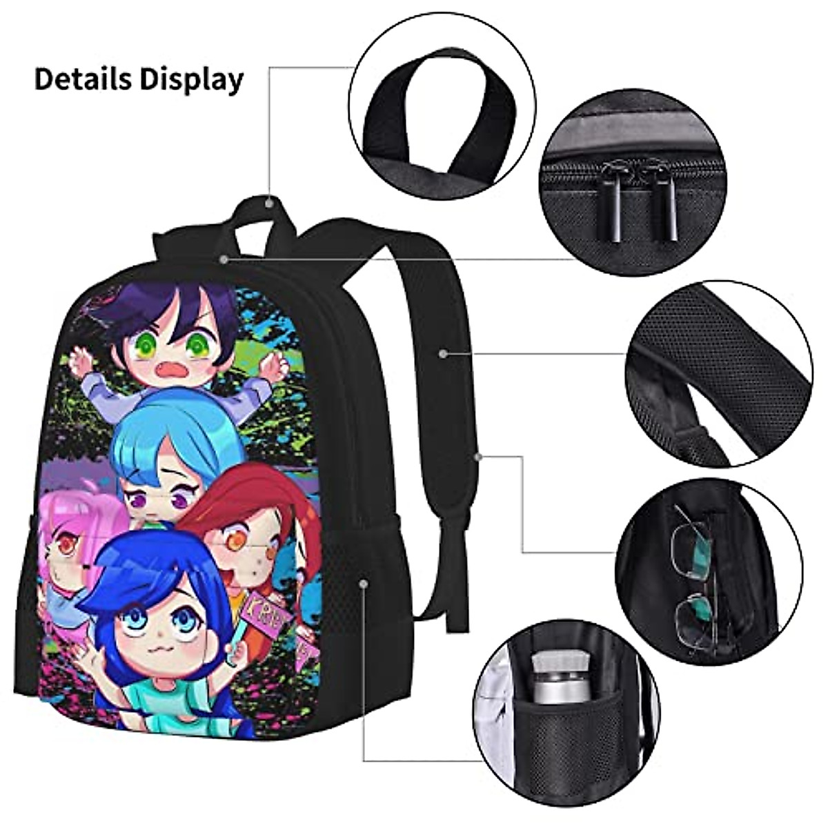 3-Piece Unisex Backpacks Set Including Travel Daypack, Lunch Tote Bag And Pencil Case Combination For Men Women