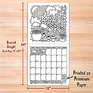 Tiny Expressions - Coloring 2023 Calendar for Kids - Monthly Wall Calendar with Months, Days & Unique Illustrated Images to Color - Great Classroom Calendar and Activity Tracking Chart - Home Learning