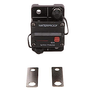 MotorGuide 8M0064076 Manual Reset Circuit Breaker — for 12V, 24 V and 36V Trolling Motors — Push-Button Reset — 60 Amp