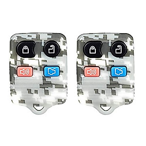 2x Camouflage New Keyless Entry 4 Button Remote Car Key Fob Fobik Compatible with Mustang Escape Expedition Explorer Focus Fusion Taurus Escort Lincoln Navigator Town Car Mercury with DIY Programming