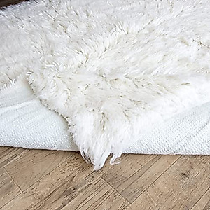 Super Area Rugs Organic Wool Greek Flokati Rug, White, 3' x 5'