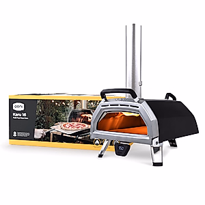 Ooni Karu 16 Multi-Fuel Outdoor Pizza Oven - Wood and Gas Fired Oven - Outdoor Cooking Pizza Oven - Fire and Stonebaked Pizza Oven for Authentic Homemade Pizzas - Dual Fuel Pizza Maker