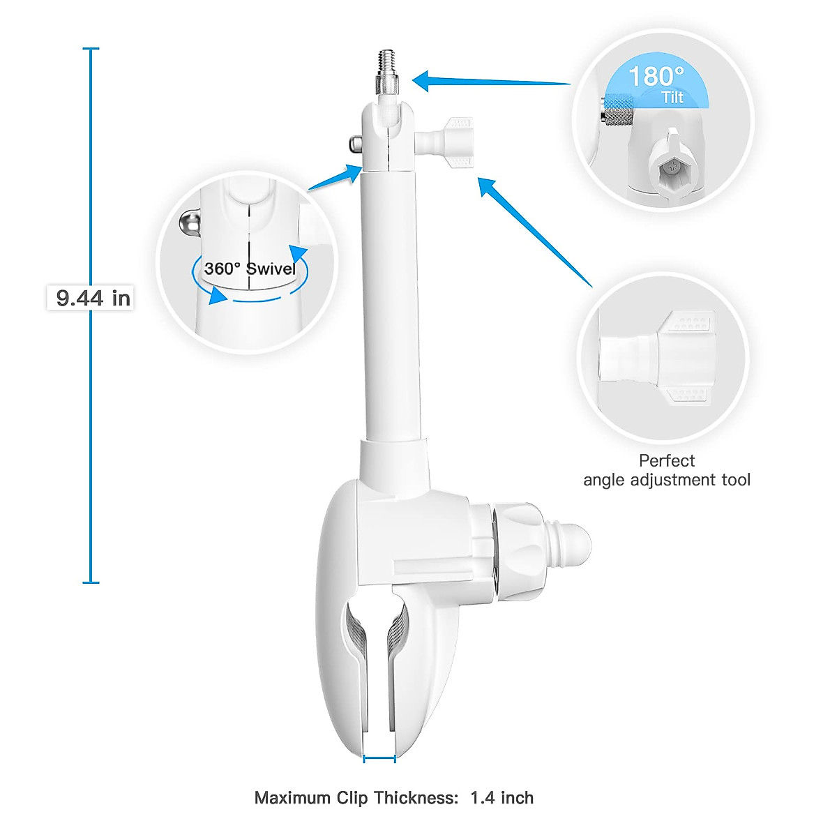 OkeMeeo Adjustable Baby Monitor Crib Mount for eufy Spaceview Baby Monitor E110, Spaceview Pro Baby Monitor E210, Spaceview S, Baby Monitor 2 and Vtech VM901