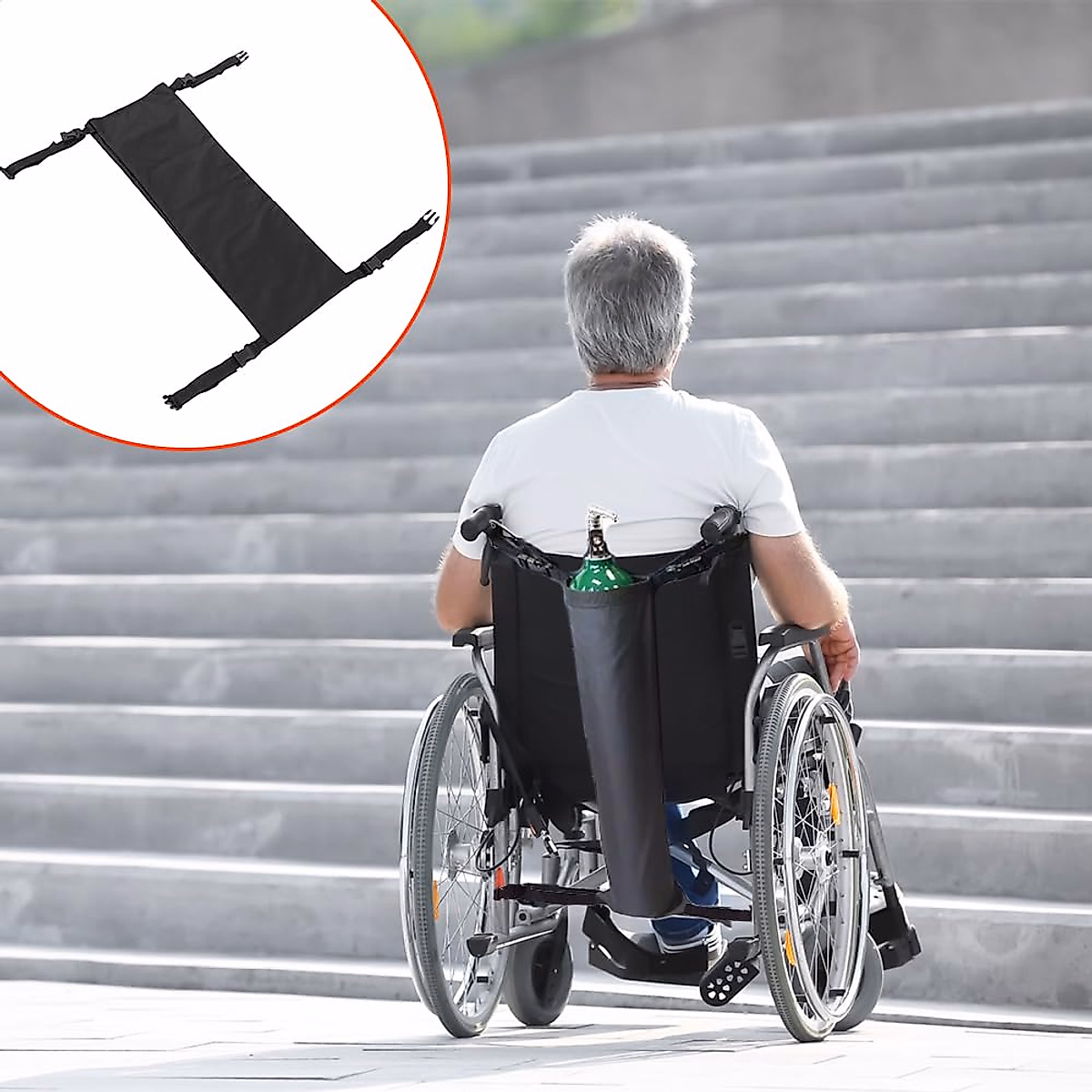 Oxygen Cylinder Bag, Oxygen Tank Holder, Oxygen Cylinder Holder Portable Transport Backpack with Buckles for Travel Carrier Home Rollator Scooter Easy Adjust Quick Release