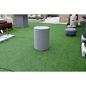 AMS Fireplace | Elementi Lunar Concrete Propane Tank Cover (Cylinder Smooth - Light Gray) | GFRC, Light Gray Color, Round Shape, Size - 15.7 x 15.7 x 20 inches | Suited for Lunar Light grey fire pit.