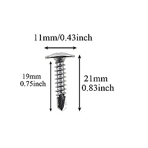 Hao Pro #8 x 3/4" Flat Head Phillips Self Tapping Drilling Bolts Screws with Drill Point Keep Flush Go in Cut Thread Clean Secure Well Sturdy Easy Drive Not Rust Dull 410 Stainless Steel 60PCS