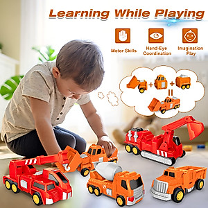 Kids Toys Car Transform Toy: Toys for 5 Year Old Boys | Robot Toys for 3 4 5 6 7 Year Old Boys Girls | 5 in 1 STEM Building Toys for Kids Age 4-8 | Construction Trucks Toddler Toys Birthday Boy Gifts