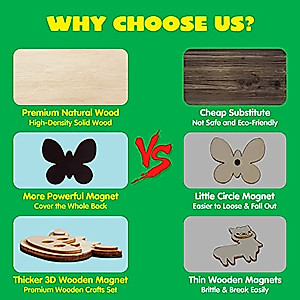 JOYIN Wooden Magnets, Spring Arts & Crafts for Boys and Girls Ages 4+, Childrens Painting Craft Activities Kit, Craft Toys Gifts for 4, 5, 6, 7, 8, 9, 10, 11 & 12 Year Old Kids