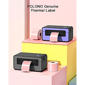 POLONO 2.25”x1.25” Direct Thermal Label, Perforated Sticker Labels for Address, Barcodes, Adhesive Multipurpose Labels Compatible with PL70E Label Printers (1000 Labels, Pink)