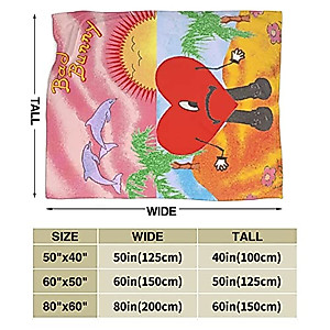 Bad Cute Bunny Throw Blanket Living Room Car Bedroom Warm Blankets Air Conditioning Blanket Fans Gifts 50"X40"