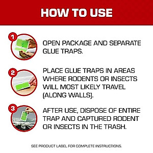 Tomcat Super Hold Glue Traps Mouse Size for Mice, Cockroaches, Spiders, and Scorpions, Ready-To-Use, 4 Traps